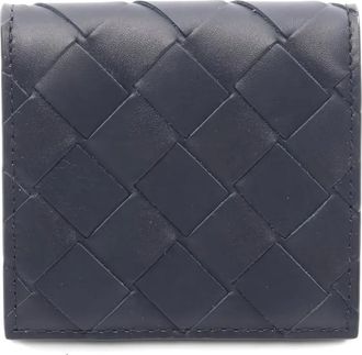 Bottega Veneta porte-monnaie en cuir Intrecciato (années 2010) - Noir