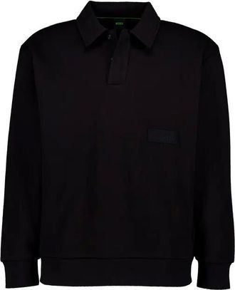HUGO BOSS Herren Pullover schwarz Baumwolle unifarben