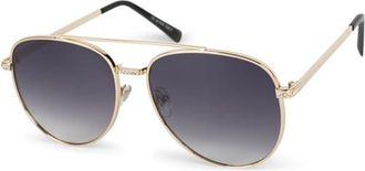 styleBREAKER Lunettes de soleil pour aviateurs f&eacute;minins avec application de strass, verres en polycarbonate teint&eacute; et monture m&eacute;tallique 09020119, couleur:Monture 