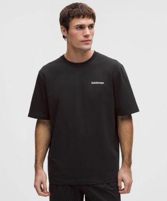 lululemon T-Shirt aus schwerem Baumwolljersey Logo f&uuml;r M&auml;nner - Gr&ouml;&szlig;e XL in Black