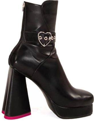 Lamoda Damen All Yours Stiefelette, schwarzes PU (Stretch), 35.5 EU