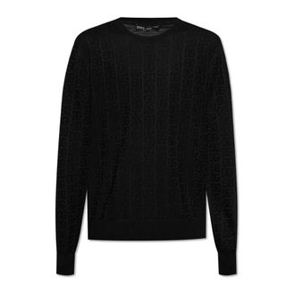 Dolce & Gabbana Seidenpullover mit Monogramm - - Knitwear - Herren - Schwarzk - XL