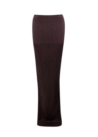 Aya Muse Brown Ribbed Maxi Skirt Size M