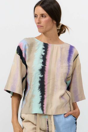 Suite13lab Damen vegan Bluse Sella Print Ones Multicolour