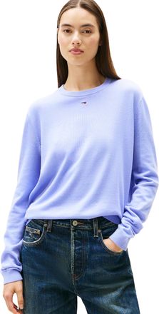Tommy Jeans Damen Pullover Essential Crew aus Baumwolle, Violett (Vintage Iris), XXS