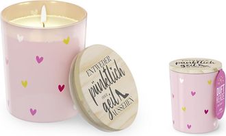 La Vida Duftkerze im Glas mit Deckel, Jasmin-Duft, Serie MÄDELS (Entweder pünktlich oder geil aussehen)