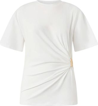 Pinko Pinko, Femme, Tops, Blanc, Taille: 40 FR T-shirt &agrave; manches courtes et col rond