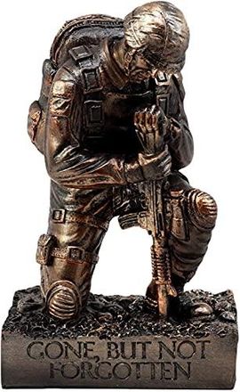 Ebros Gift Battlefield Kniender Soldat Statue 21,6 cm H Honor & Valor Military Combat Unit Brother In Arms Figur Gone But Not Forgotten