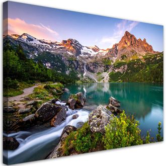 Feeby Tableau d&eacute;co Paysage lac montagne nature 100x70