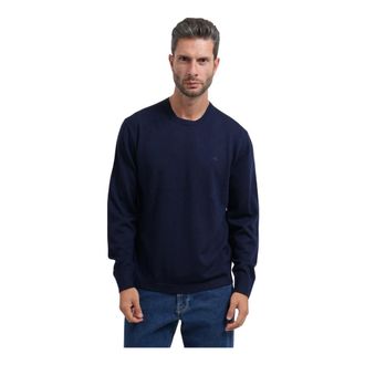 Calvin Klein Pull classique en laine m&eacute;rinos - Homme - Pulls - Bleu - Taille: M