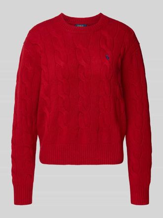 Polo Ralph Lauren Strickpullover mit Zopfmuster und Rundhalsausschnitt