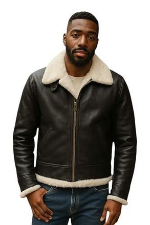 Infinity Leather Blouson aviateur B3 en peau de mouton v&eacute;ritable pour homme, style aviation vintage de la Seconde Guerre mondiale