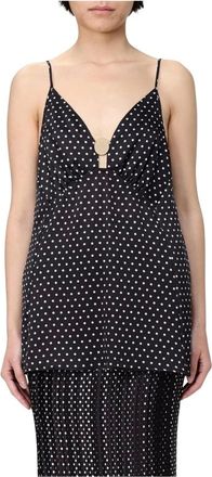 Simona Corsellini Femme, Tops, Noir, Taille: 38 FR Haut noir sans manches &agrave; col en V