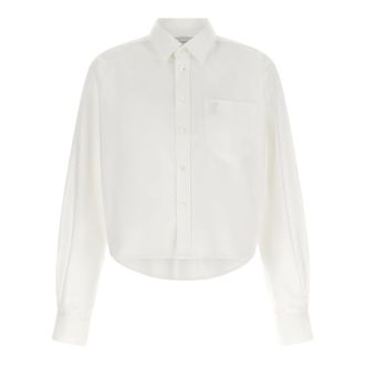 Ami Femme, Blouses et Chemises, Blanc, Taille: 34 FR Chemise Courte Oversize