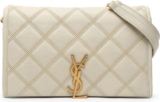 Saint Laurent Hobo Bags - Quilted Lambskin Diamond Becky Chain Wallet - Gr. unisize - in Weiß - für Damen