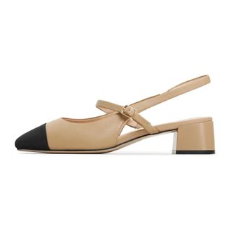 Cesare Gaspari Femme, Chaussures, Beige, Taille: 37 EU &Eacute;l&eacute;gantes Slingback Block Heels Escarpins