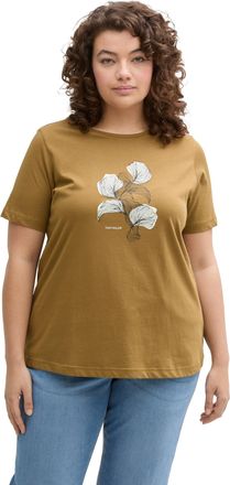 Tom Tailor Denim Basic T-Shirt mit Logo-Print, Light Blue Grey, XL