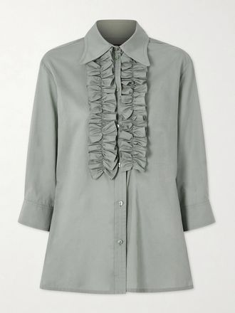 Gucci Hemd Aus Baumwollmusselin - Gr&uuml;n