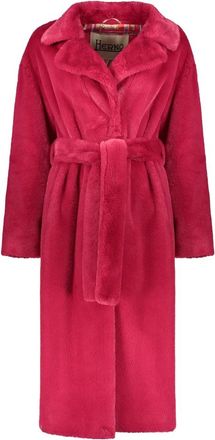 Herno Femme, Manteaux, Rose, Taille: 38 FR Manteau en fausse fourrure à col revers