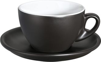 cilio Cappuccinotasse Matt ROMA Porzellantasse mit Untertasse