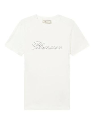 Blumarine t-shirt à ornements en cristal - Blanc