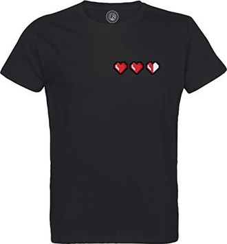 Fabulous T-Shirt Homme Col Rond Coton Bio Coeur Vie Jeux Video Pixel Life Arcade Retro Gaming Video Game