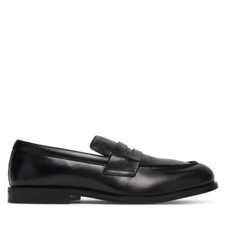 Calvin Klein Halbschuhe Calvin Klein Ess Rubber Penny Loafer Pol Lth HM0HM02025 Schwarz