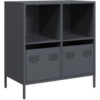 vidaXL Sideboard Anthrazit 68x39x73,5 cm Kaltgewalzter Stahl - Vidaxl