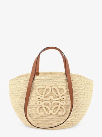 Loewe Paulas Ibiza -Eclipse Raffia and Leather handbag with 3D Anagram logo - LOEWE - gender_Woman