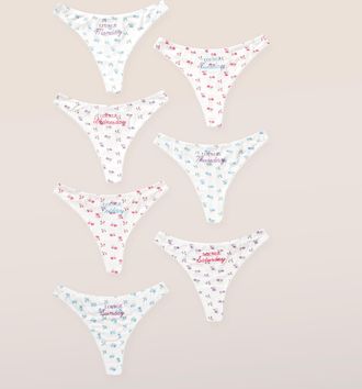Lounge Days of the Week String (pack de 7) - Imprim&eacute; Floral - XXL
