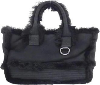 Chanel Sac cabas en Shearling Pre-owned Ligne Sport - Femme - Pre-owned - Noir - Taille: ONE Size
