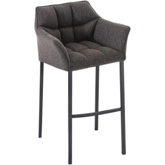 Clp Tabouret de bar Damaso en Tissu avec 4 pieds Gris titane Noir