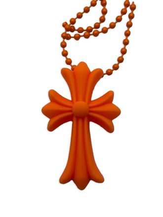 Chrome Hearts Halskette mit Kreuzanh&auml;nger - Orange