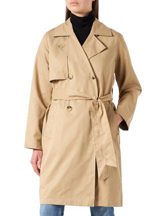 Selected Damen SELECTED Eleganter Trench Coat | Basic &Uuml;bergang Mantel | Zweireihige Jacke mit G&uuml;rtel SLFWEKA, Farben:Beige, Gr&ouml;&szlig;e:40