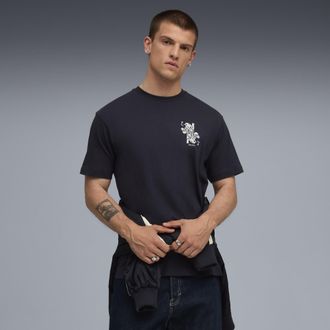 Puma Graphic Card Play Relaxed T-Shirt Herren, Kleidung, Blau, XXL