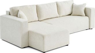 Best Mobilier Bestmobilier - Topaze - canapé dangle réversible - 4 places - convertible avec coffre - en tissu velours relief