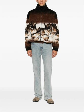 Maison Margiela Intarsia-Patterned Cotton Sweater - Brown