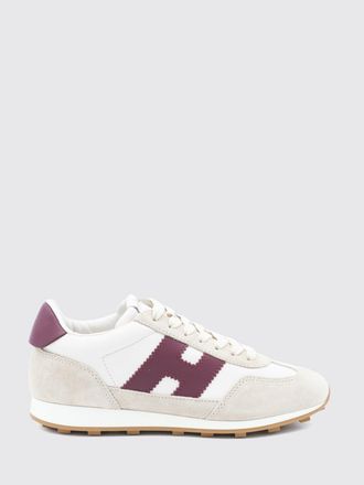 Hogan H727 Sneaker aus Glatt- und Veloursleder mit seitlichem H-Monogramm