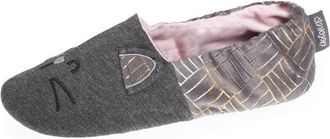 Isotoner Chaussons extra-light pantoufles Slippers femme en jersey et semelle à picots antidérapants, 37/38 EU, gris chiné foncé