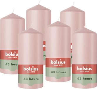 Bolsius Bolsius - Essentials - glatte Stumpenkerze - Aschrosa - 13 cm - 6 St&uuml;ck - Dekorative Kerzen - Enth&auml;lt nat&uuml;rliches Pflanzenwachs - Ohne Palm&ouml;l