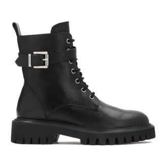 Kazar Lederstiefel mit Streifen verziert - - Shoes - Damen - Schwarzk - 36 EU