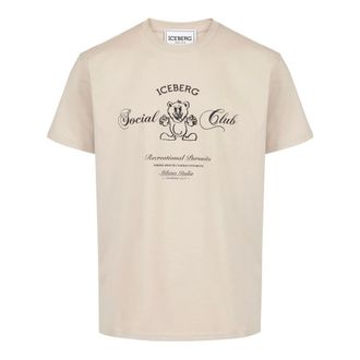 Iceberg Homme, Tops, Beige, Taille: M Cotton Jersey T-Shirt