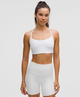 lululemon Flow Y BH Leichter Halt f&uuml;r C/D-Cups Evolve f&uuml;r Frauen - Gr&ouml;&szlig;e 2XS in White