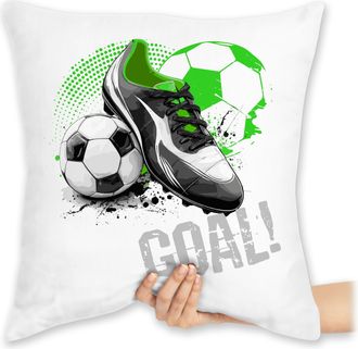 Shirtracer Kissen 40x40 Zierkissen - Fußball Geschenke | Fußballgeschenk | Geschenk Fußballfan Fußball | Kleine Geschenke Fußballfans - 40 x 40 cm - Weiß - Fussb