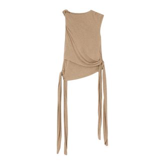 Ganni Top en maille - Femme - Tops - Beige - Taille: 44 FR