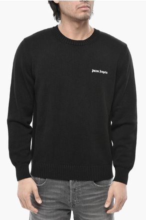 Palm Angels Cotton Crewneck Sweater CLASSIC LOGO with Embroidered Logo size Xs
