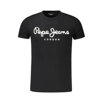 Pepe Jeans London Homme, Tops, Noir, Taille: 2XL T-shirt Homme Noir Chic Urbain