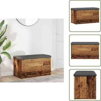 vidaXL The Living Store - vidaXL Sitzbank mit Stauraum Altholz-Optik 82x42x45 cm Holzwerkstoff