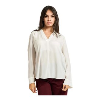 Manila Grace Femme, Blouses et Chemises, Blanc, Taille: 36 FR Blouse &agrave; Col Mandarin