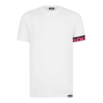 Dsquared2 Homme, Tops, Blanc, Taille: 2XL T-shirt col rond